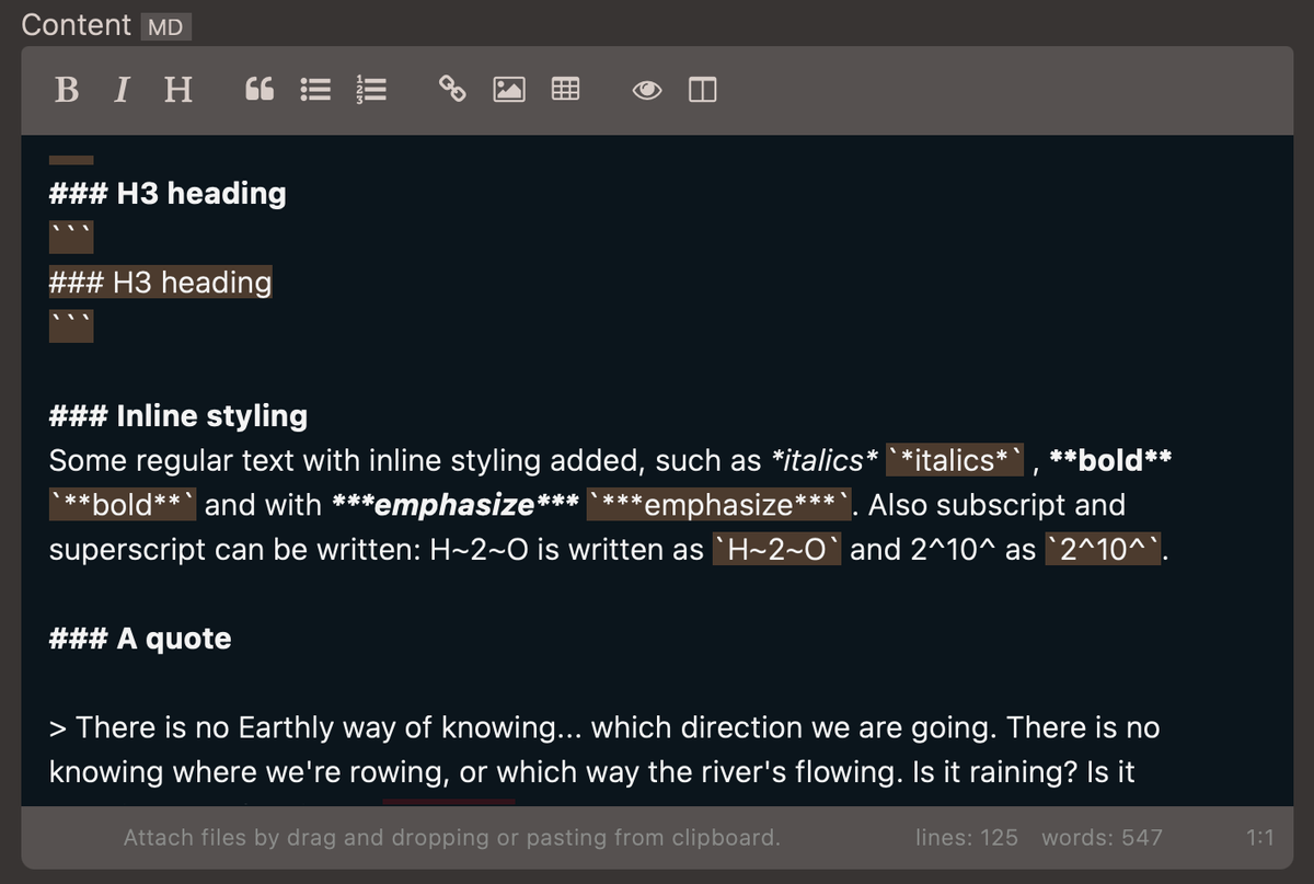 Markdown editor guide – Cradle CMS & eCommerce Markdown editor guide – Cradle CMS & eCommerce