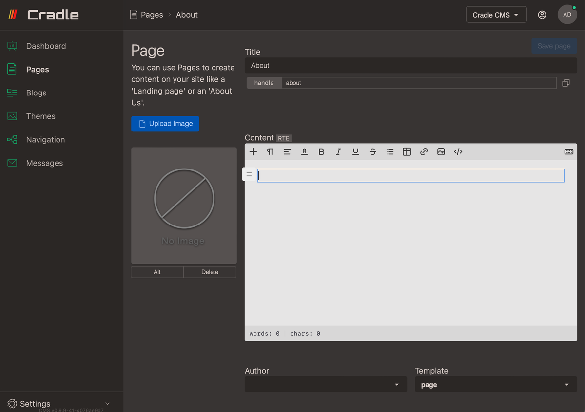 Add pages, blogs and articles – Cradle CMS