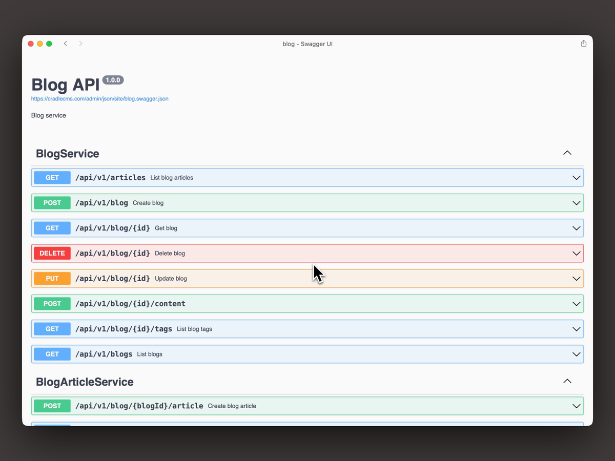 API and webhooks – Cradle CMS & eCommerce
